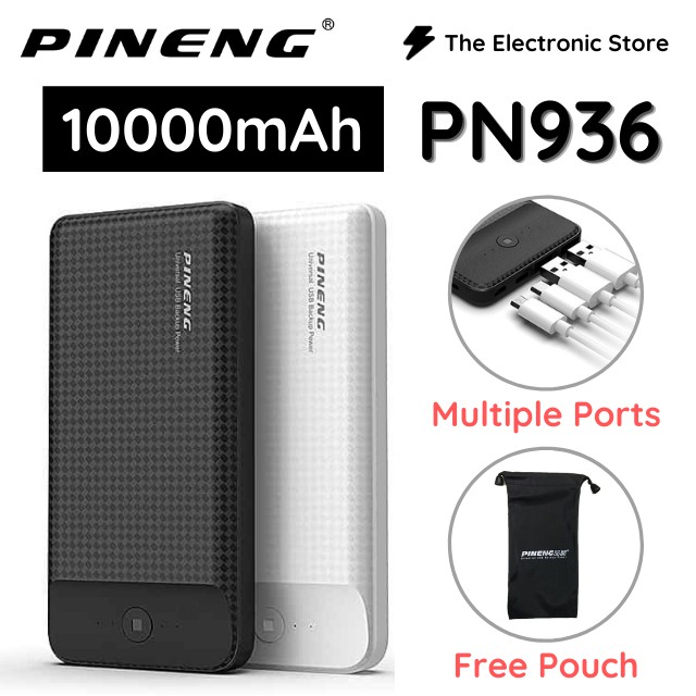 Original Pineng PN-936 10000mAh Slim Power Bank 3 Type Input | Shopee ...