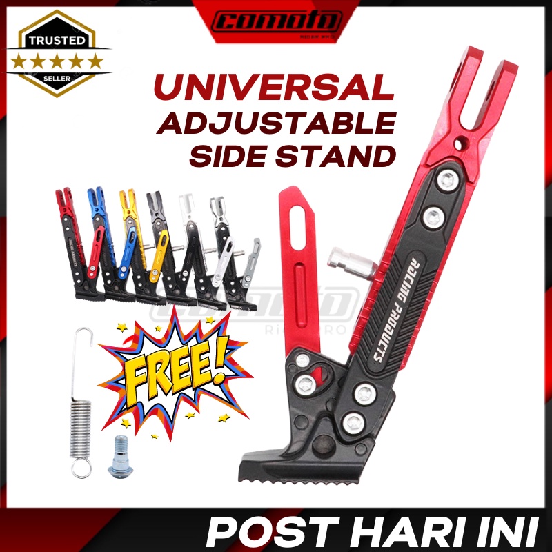 COMOTO Motorcycle Adjustable Height Side Stand Foot Bracket Kickstand ...