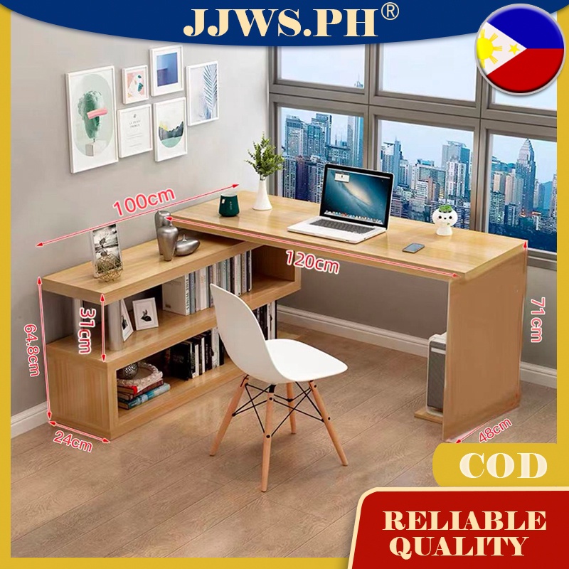 Office Table Rotating Computer Desk L-Shaped Table 360 rotating ...