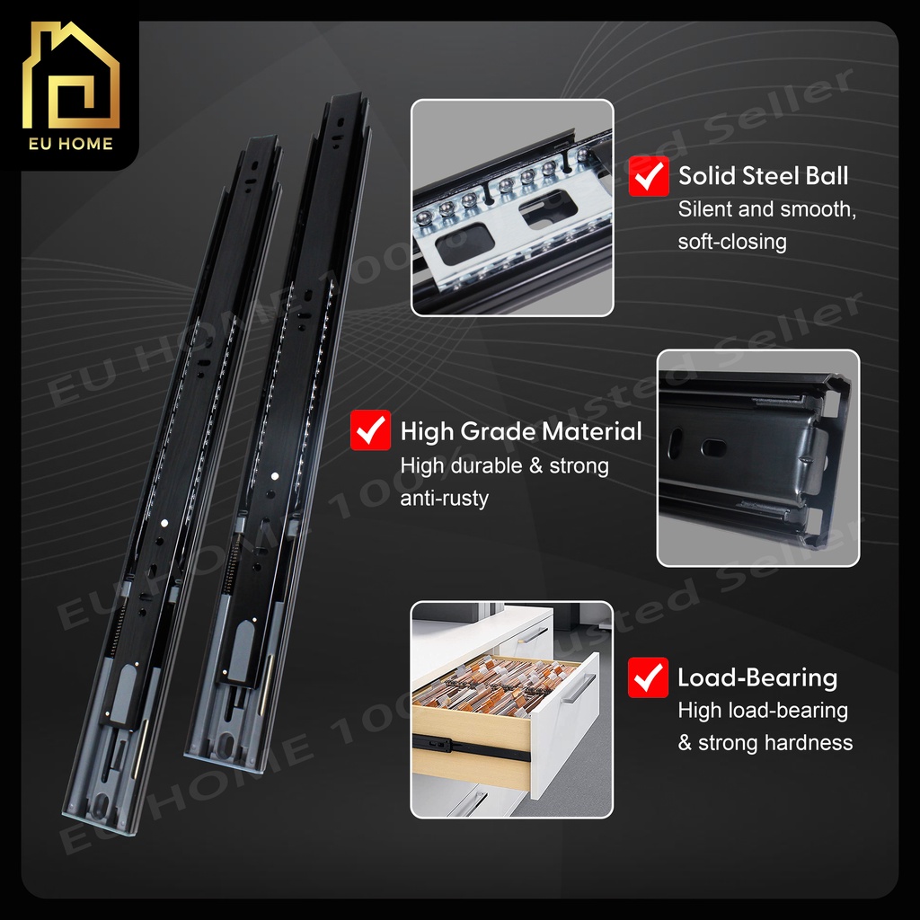 Cabinet Heavy Duty Ball Bearing Full Extension Slide/Drawer Slide/Soft ...
