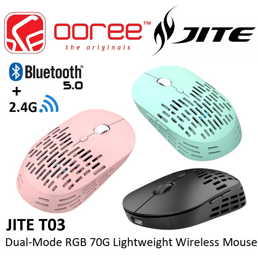 [DUAL-MODE] JITE T03 WIRELESS MOUSE 2.4Ghz + BLUETOOTH 5.0 RECHARGEABLE ...