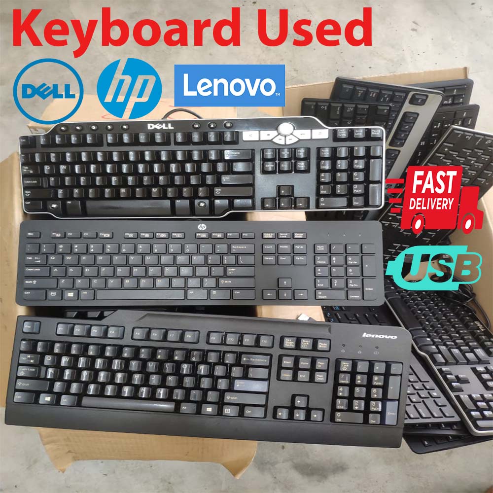 Keyboard Dell HP Lenovo Used For PC Laptop Office(Branded) | Shopee ...
