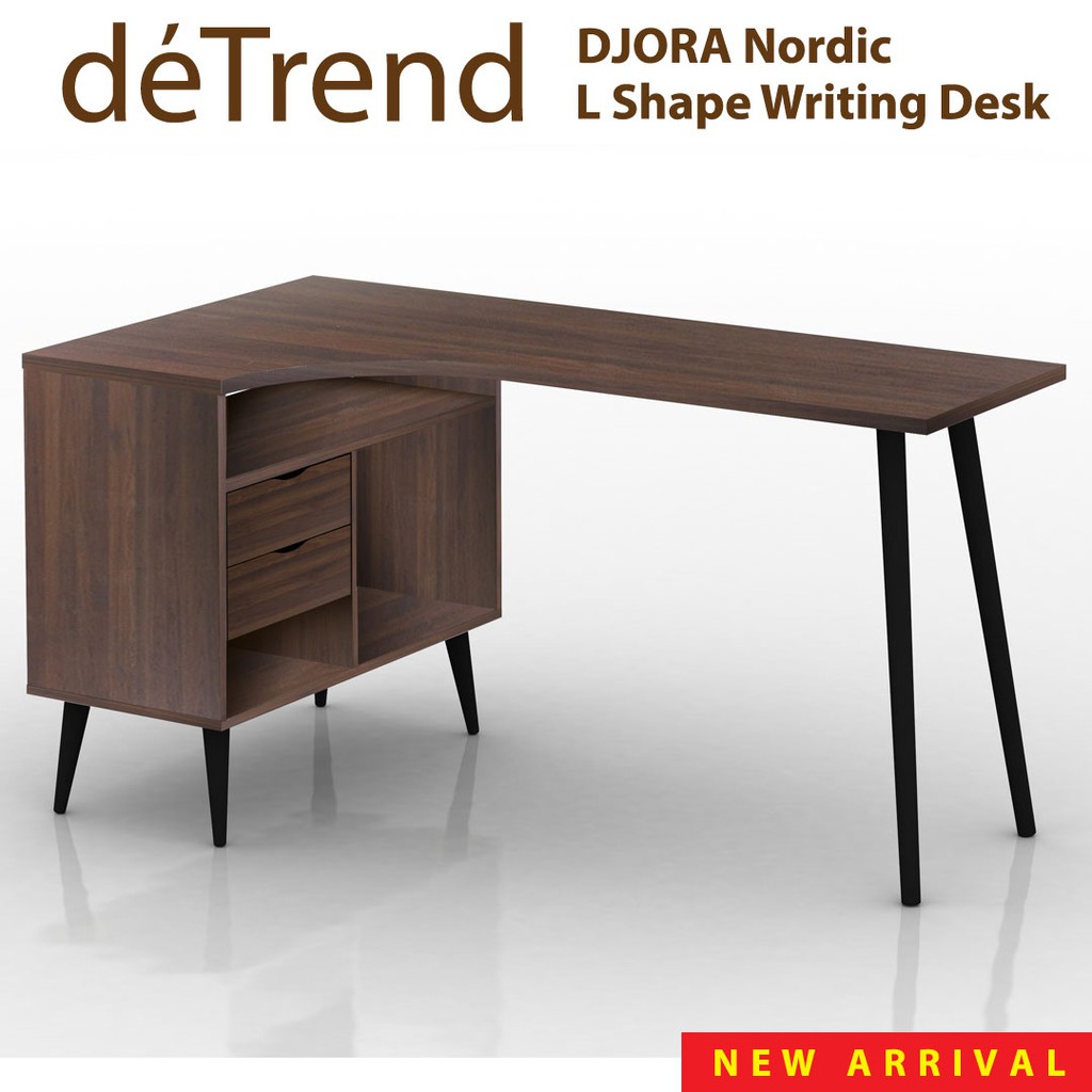 déTrend Computer Desk with 2 Drawers Storage Shelves Study Table ...