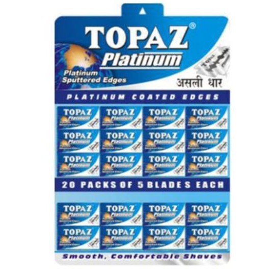 Topaz Blade PLATINUM / Pisau Cukur (Stainless Steel) 5's X 20 Boxes ...