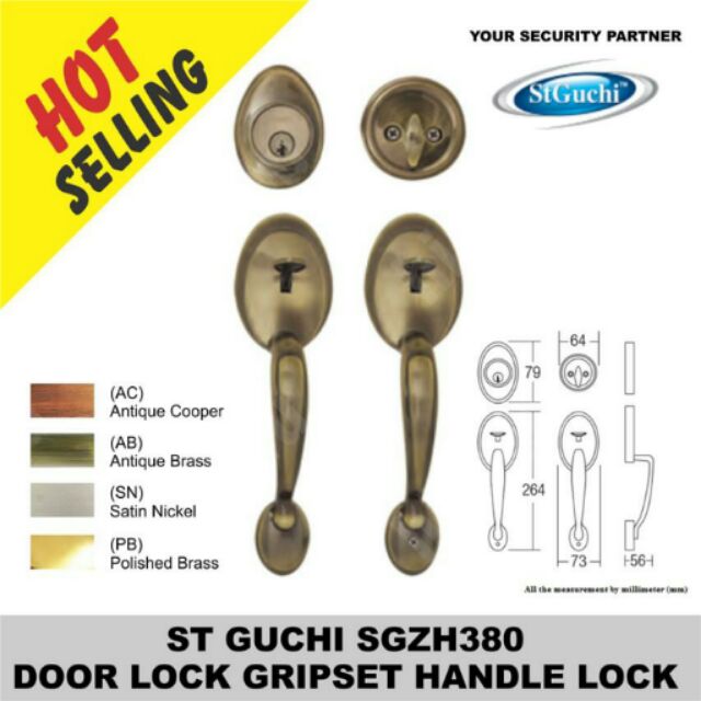 ST GUCHI SGTH-380 DOOR LOCK GRIPSET HANDLE LOCK | Shopee Malaysia