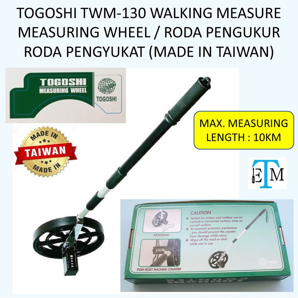 TOGOSHI TWM-130 WALKING MEASURE MEASURING WHEEL / RODA PENGUKUR RODA ...