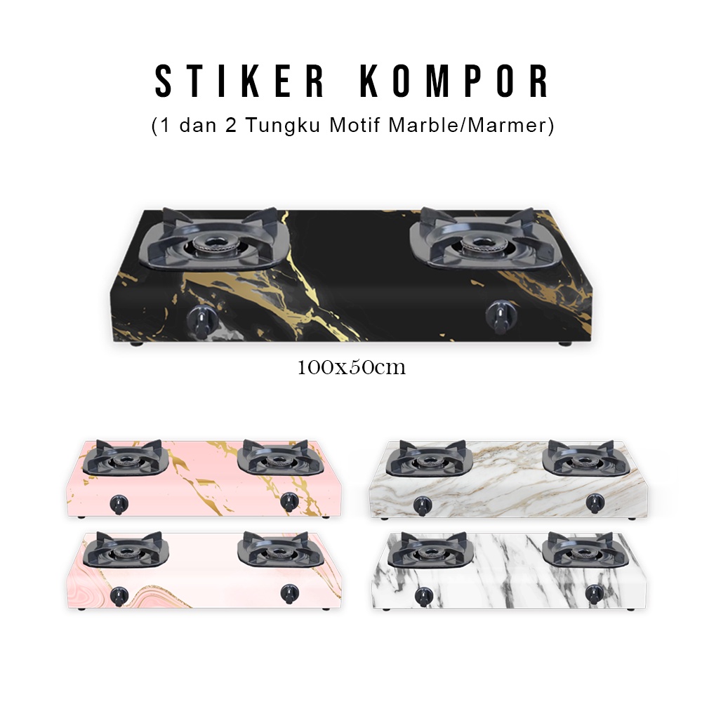 1-burner And 2-burner Stove Stickers With Minimalist Marble Motifs ...
