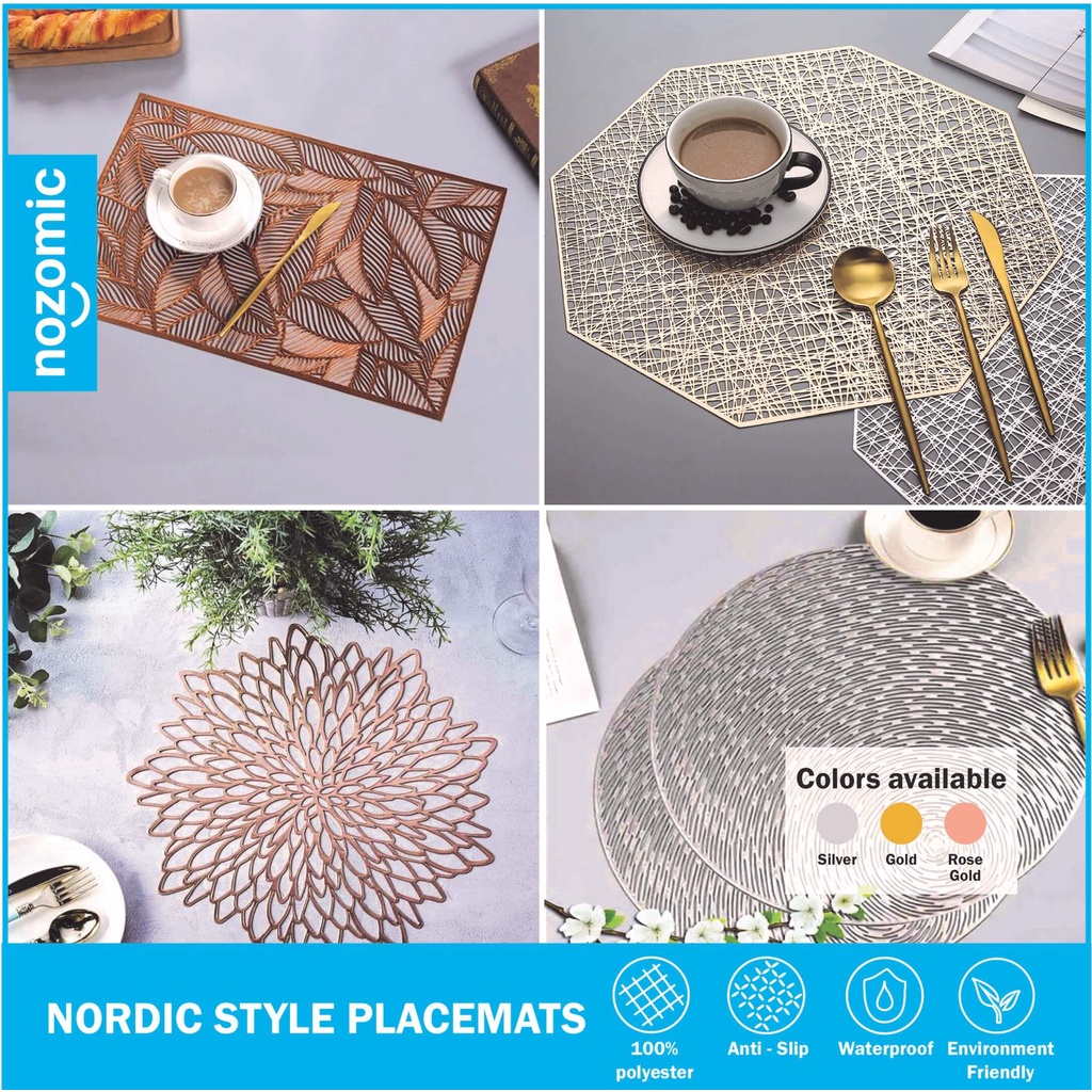 Placemat Table PVC Mat Coaster Waterproof Non-Slip Mat Lapik Alas Meja ...