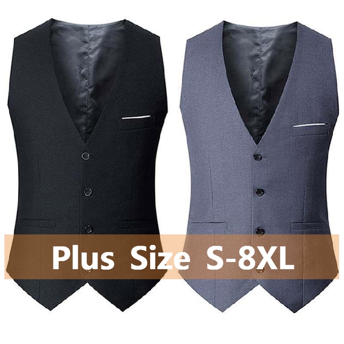【Plus Size】Men's vest suit casual Big size best man vest | Shopee Malaysia