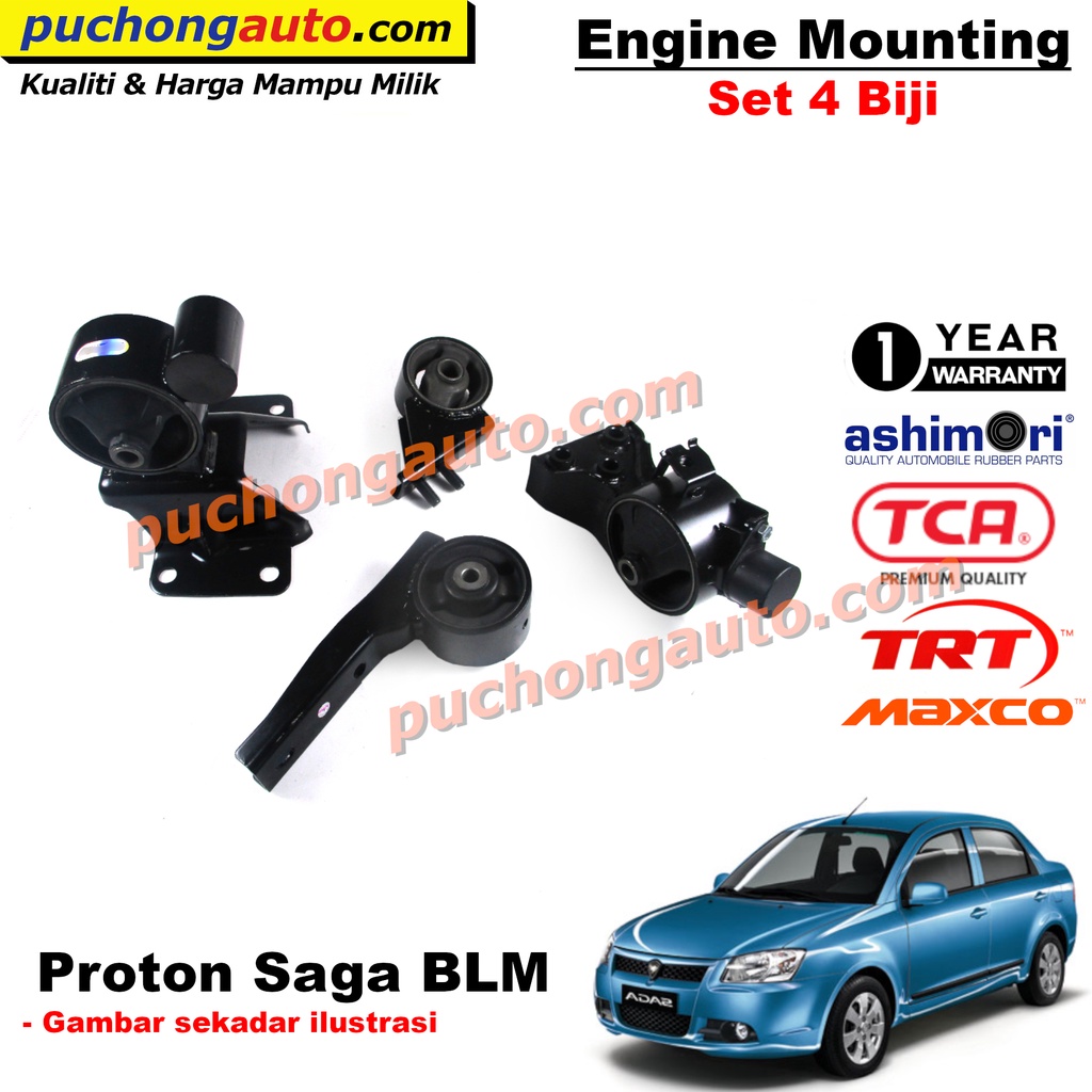 Engine Mounting - Proton Saga BLM 1.3 1.6 - 4pcs Set - 1 Year Warranty ...