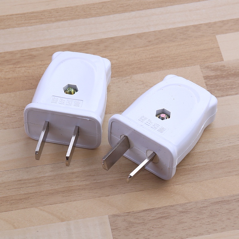 2 Flat Pin Ac Electric Power Male Plug Female Socket Outlet Adapter ...