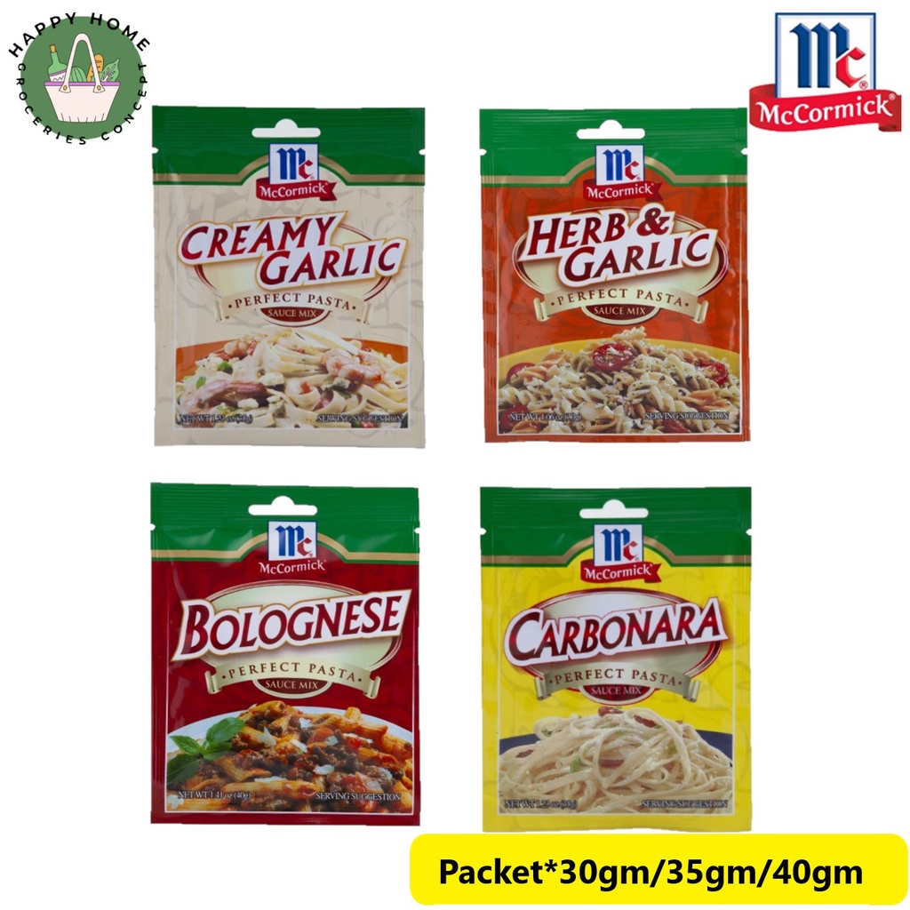 McCormick Pasta Mix Bolognese/Carbonara/CreamyGarlic/Herb&Garlic ...
