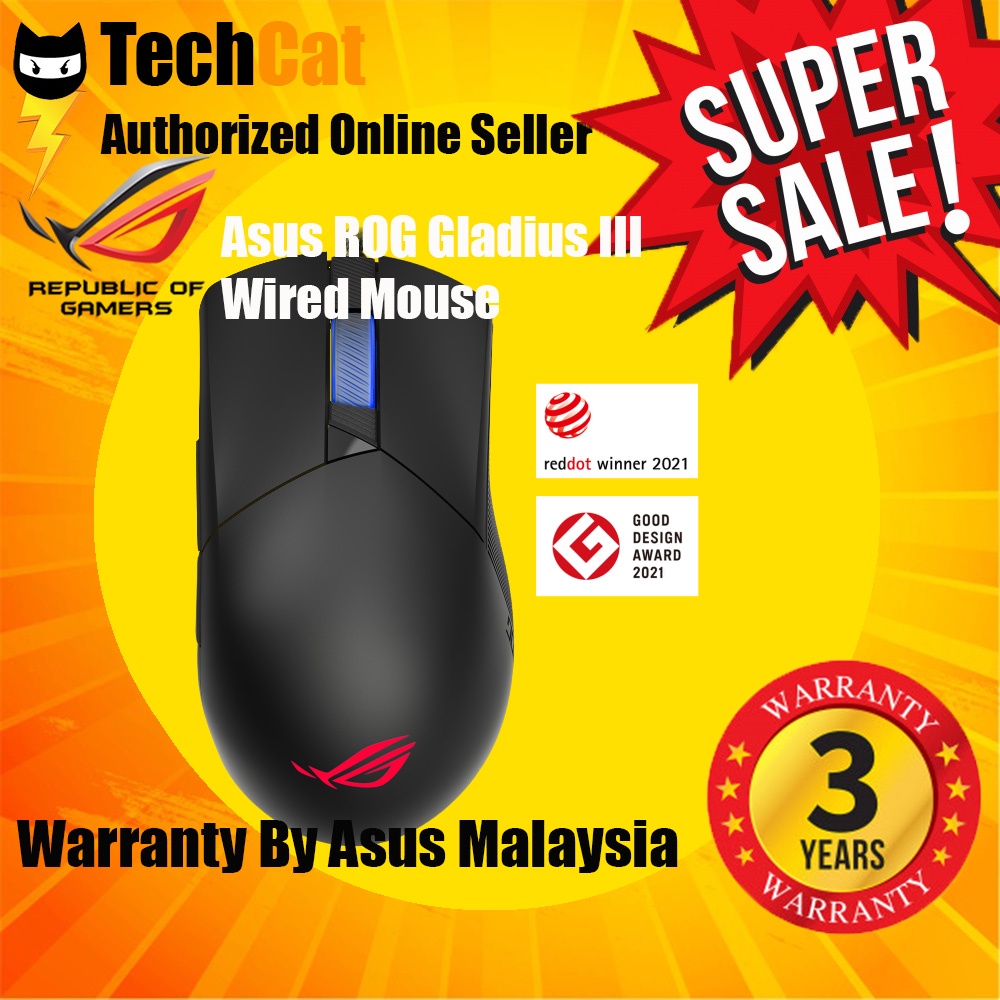 Asus ROG GLADIUS III Gaming Mouse | Wired | 19,000Dpi | ROG Micro ...
