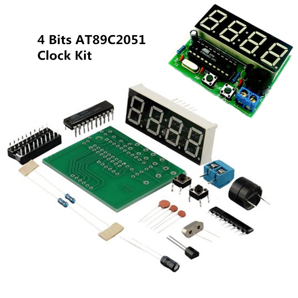 DIYMORE AT89C2051 Digital 4 Bits Electronic Clock Electronic Production ...