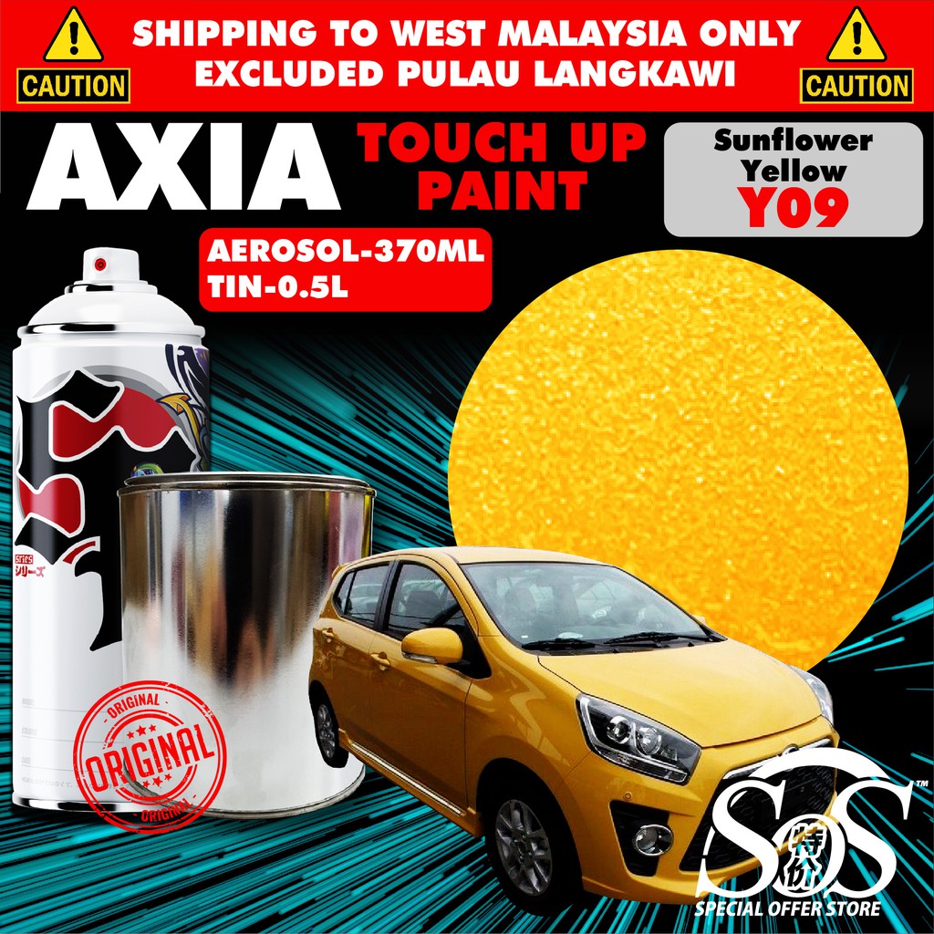 PERODUA AXIA 🔥 Original Touch Up Paint Aerosol Spray Paint DIY Cat ...