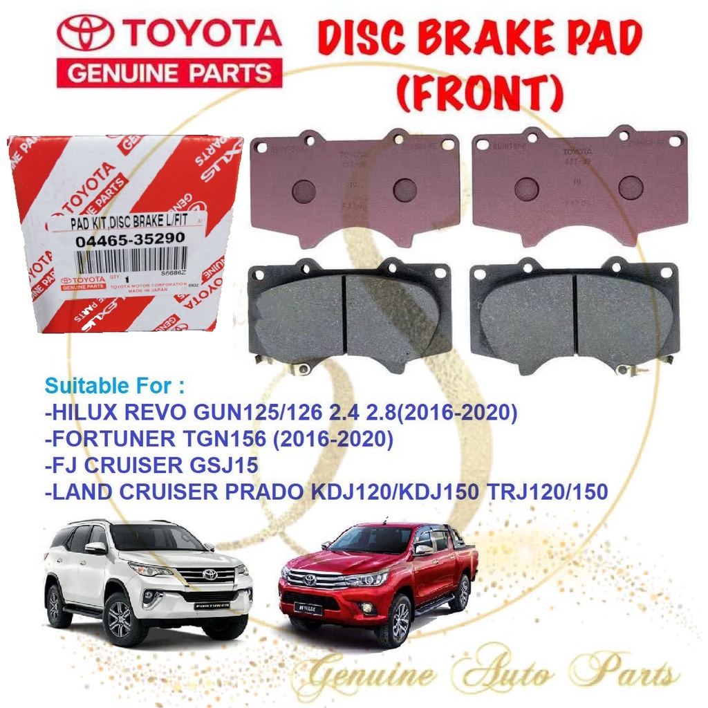 FRONT DISC BRAKE PAD TOYOTA HILUX REVO GUN125 126/ FORTUNER TGN156/ FJ ...