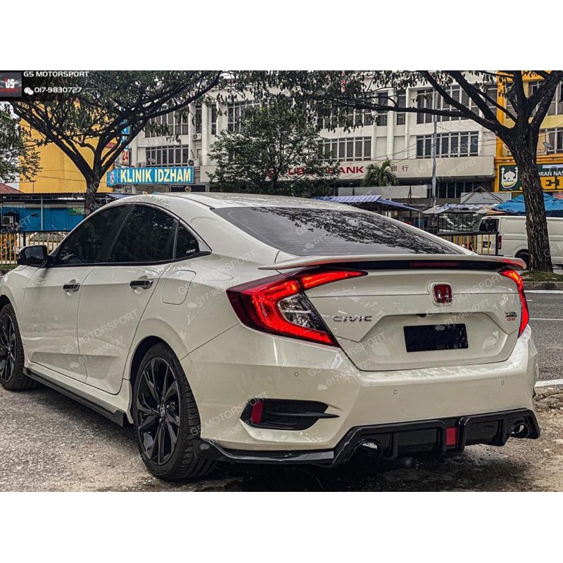 Honda Civic FC 2016-2020 Rear bumper Diffuser Full Set & Led Light ...