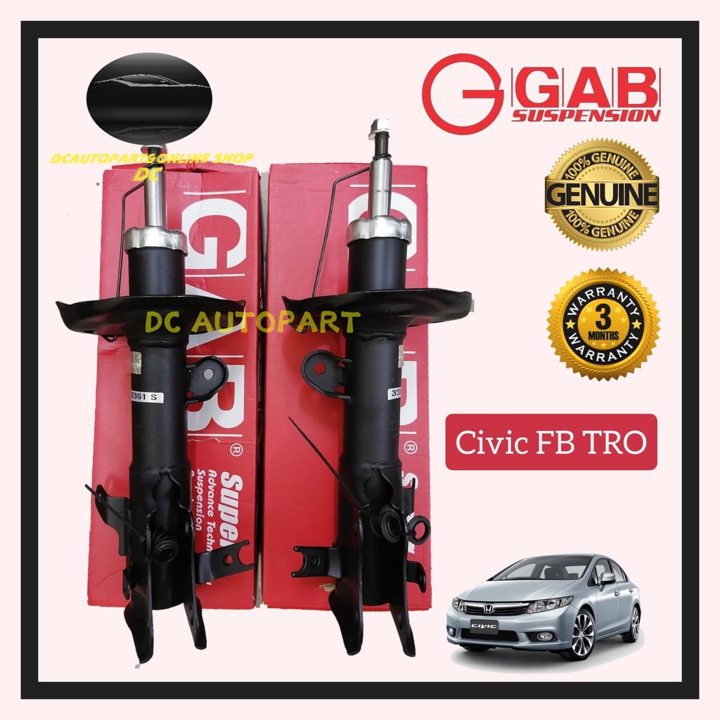 ORIGINAL GAB HONDA CIVIC FB TRO 1.8 / 2.0 FRONT OR REAR SHOCK ABSORBER ...
