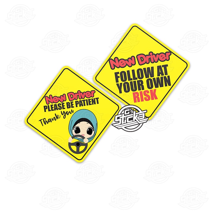 Sticker Kereta New Driver Lady Driver | Shopee Malaysia