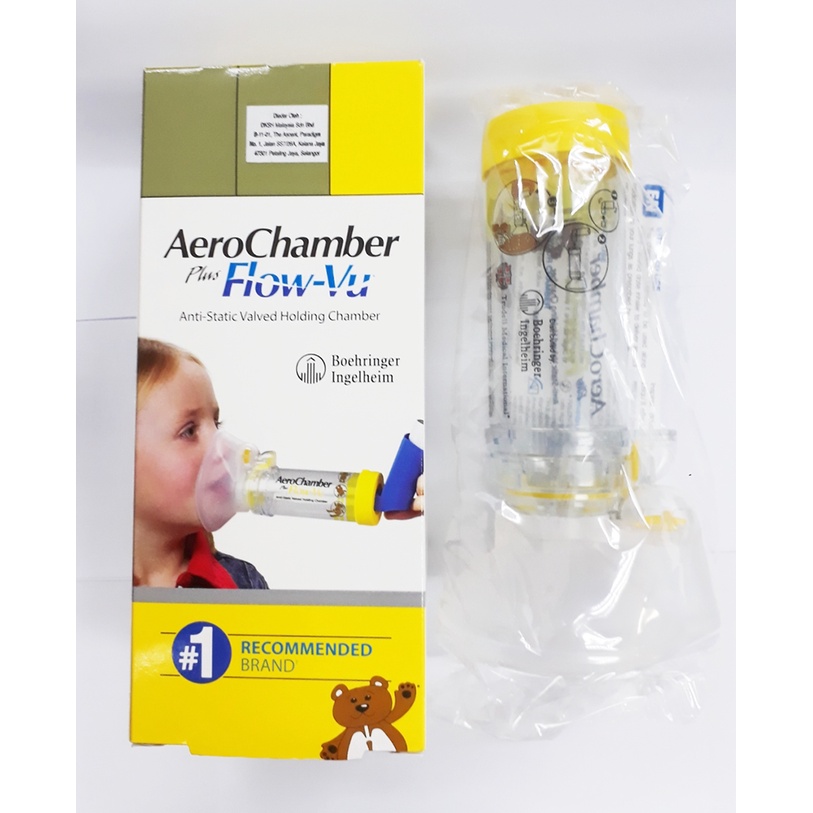 AeroChamber Children's Plus Flow Vu - Medium Mask 1-5 Years (Yellow ...
