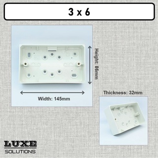 PVC Nut Box 3x3 / 3x6 / 3x7 / 3x10 / 3x12 White Surface Type Switch ...