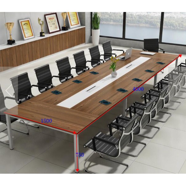 400x150x74cm 13Ft Conference Meeting Rectangular Table without Chair ...