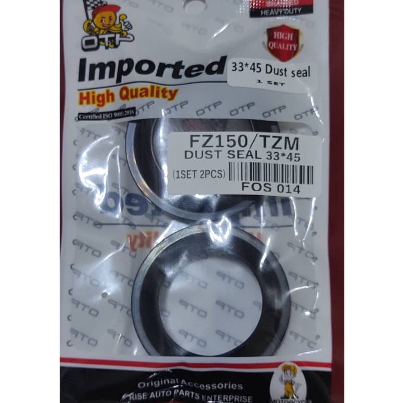 YAMAHA R15/FZ150/TZM FORK DUST SEAL SET(33*45) (OTP) 2 PCS | Shopee ...