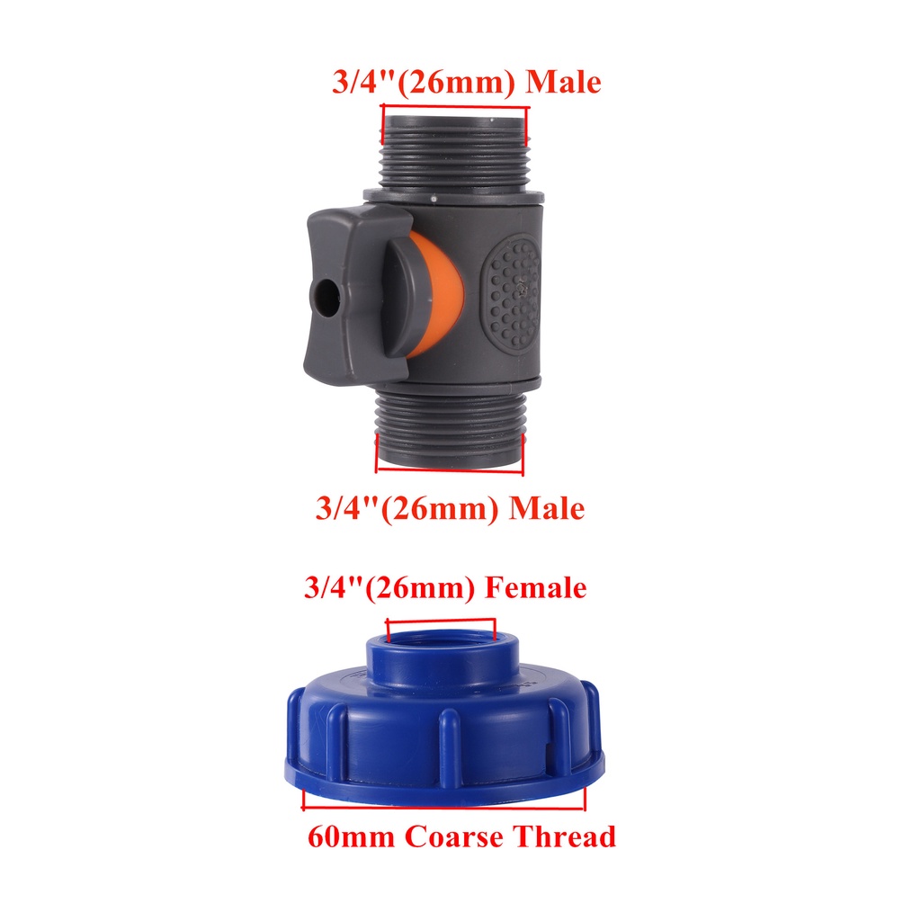 IBC Tank Adapter S60 Coarse Thread Tap Valve Replacement Fitting Ton ...