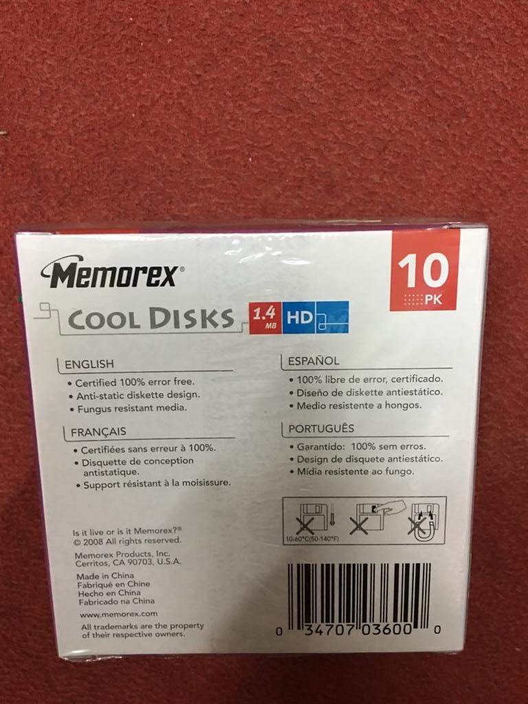 Memorex Cool Disks 1.4 MB 3.5 Inch Computer Floppy Diskettes | Shopee ...