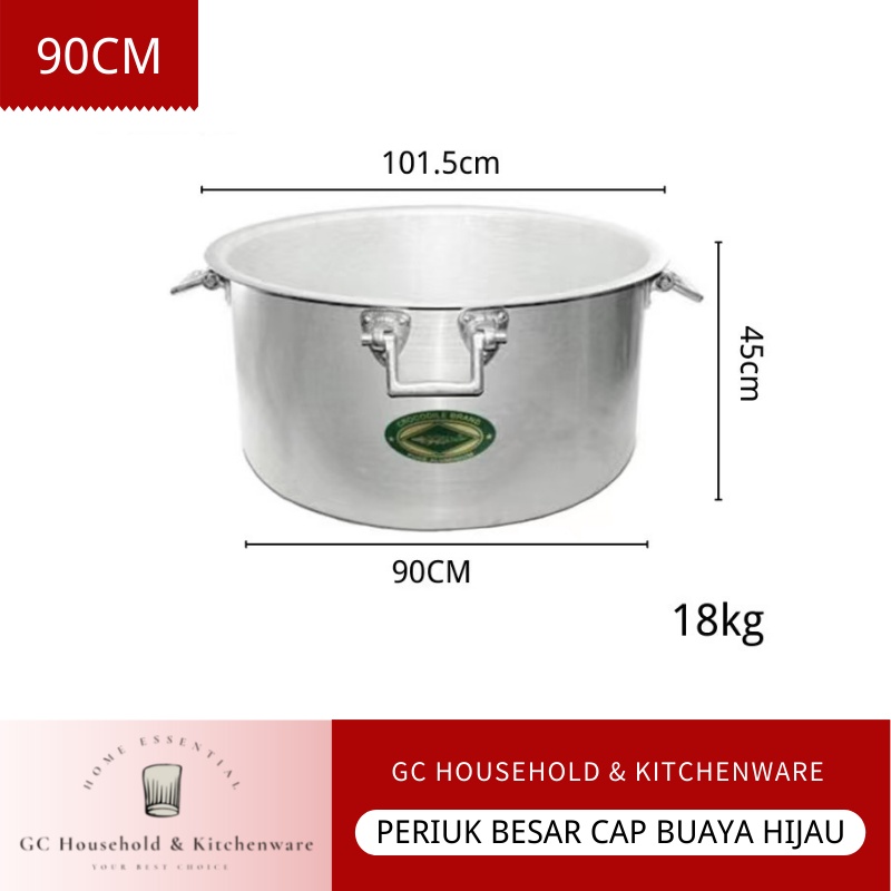 READY STOCK!! SAIZ 55CM-95CM/ PERIUK CAP BUAYA HIJAU/PERIUK CATERING ...