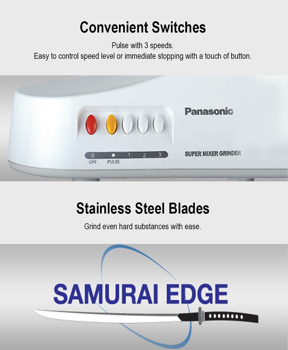 PANASONIC MX-AC400 SUPER MIXER GRINDER (360W) 4 JARS MX-AC400WUA ...