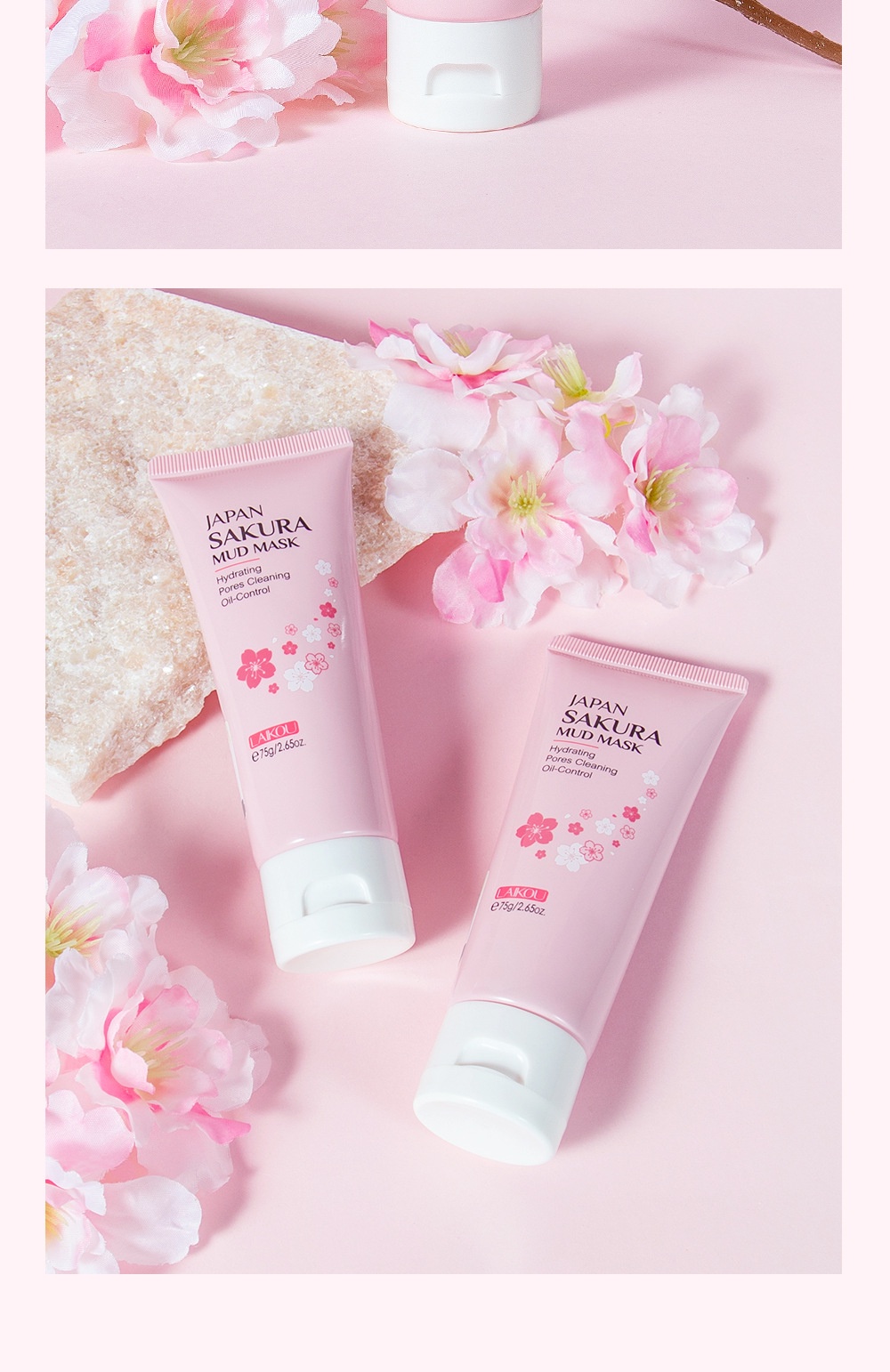 LAIKOU Japan Sakura Mud Mask Cleansing Pores Clay Mask Remove Blackhead ...