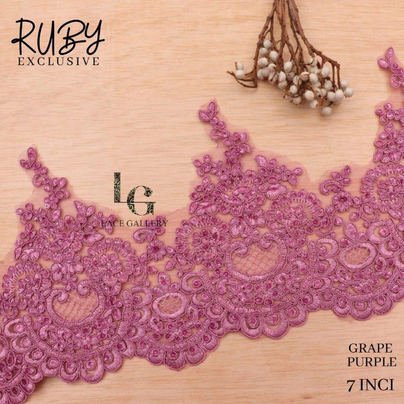 0.5m x 7 Inch Lace Border - Ruby Exclusive by Haidar Anas | Shopee Malaysia