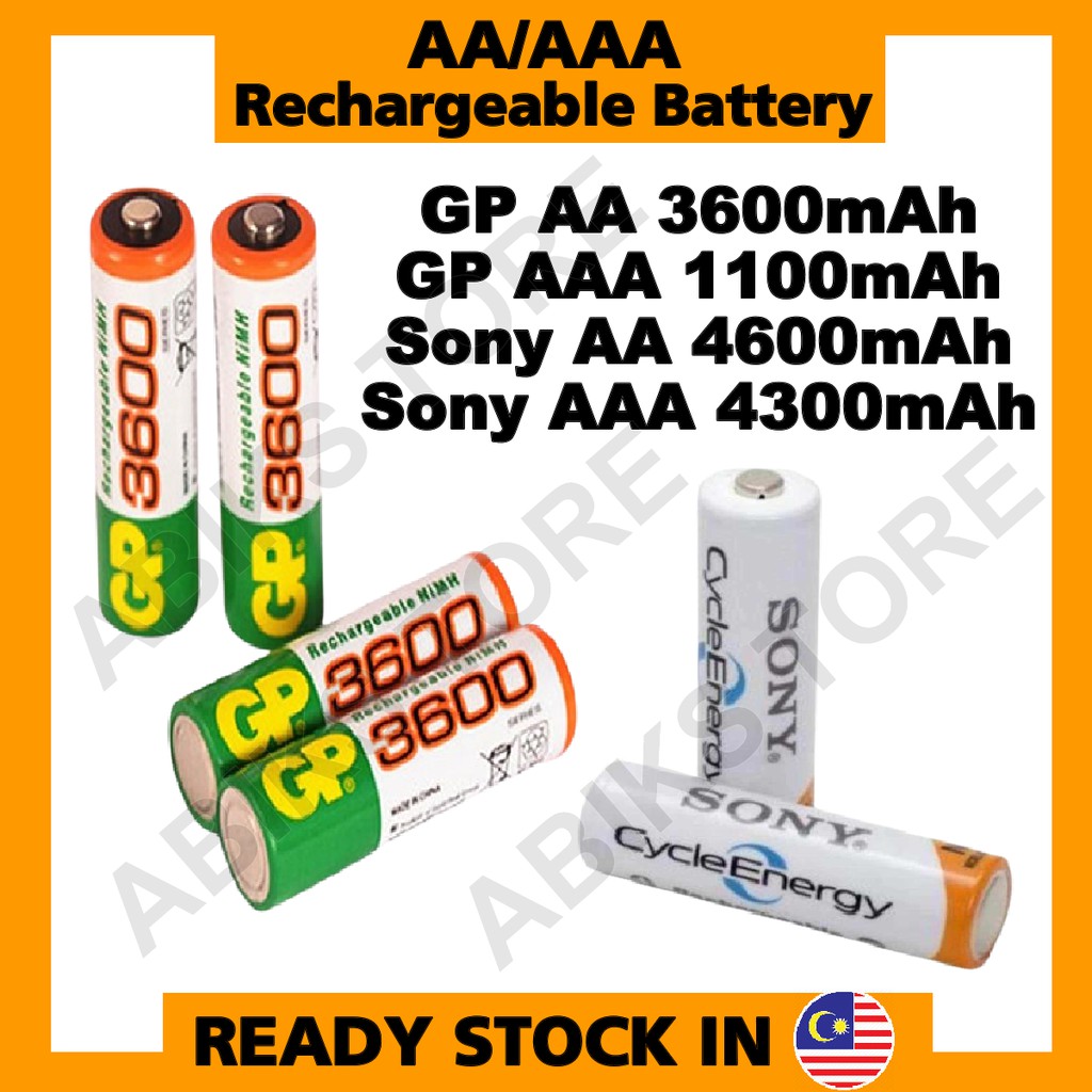 🔥 GP SONY 1.2V AA & AAA Rechargeable Battery GP Rechargeable Sony ...
