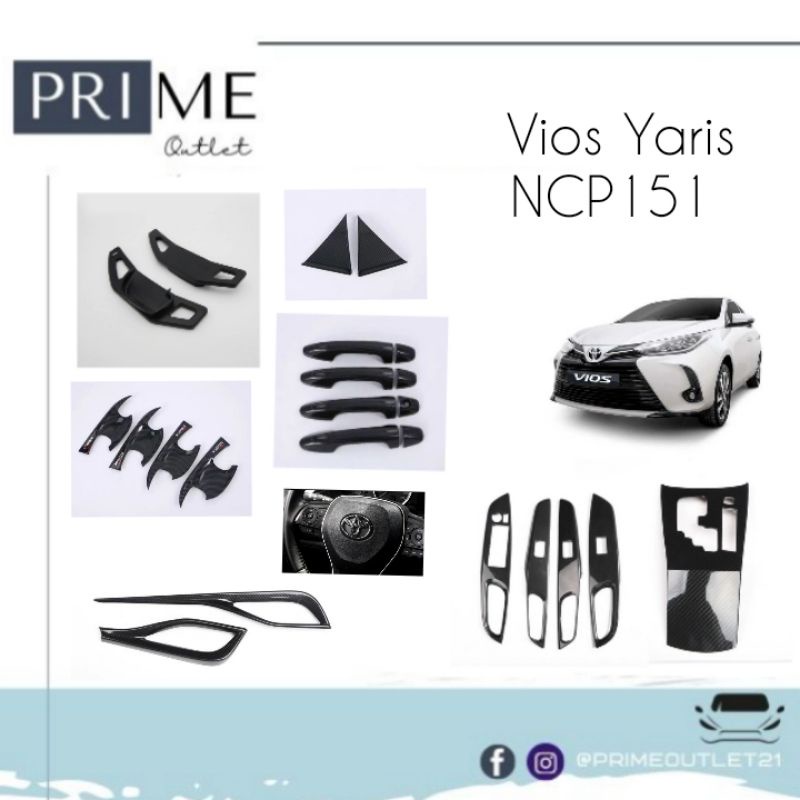 READY STOCK!!!!!! Toyota Vios Yaris NCP151 Carbon Garnish Interior Trim ...