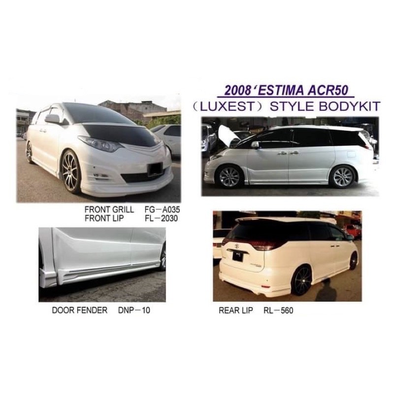 Toyota estima acr50 2008 2009 2010 luxest bodykit body kit front side ...