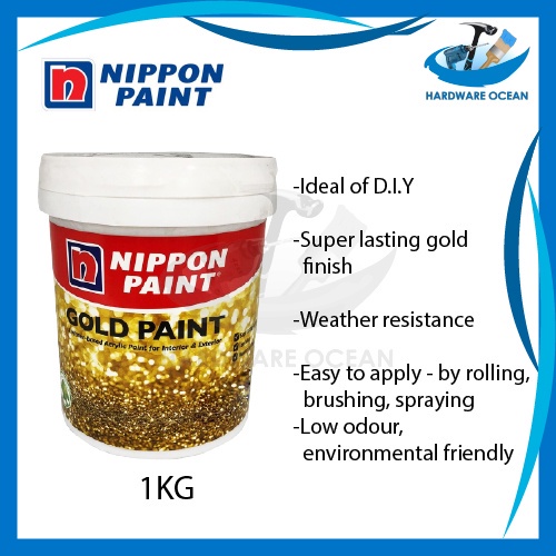 Nippon Paint Gold Paint For Metal Cat Gold Paint For Wood Cat Emas ...