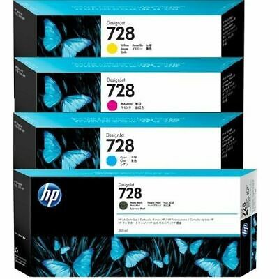 Hp 728 (Genuine) Matte Black 300ml 3WX30A Yellow 130ml F9J65A Magenta ...