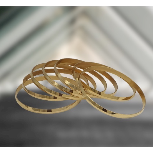 24k Gold Plated Stainless Steel One Edge Sikh Singh Bangle | Shopee ...