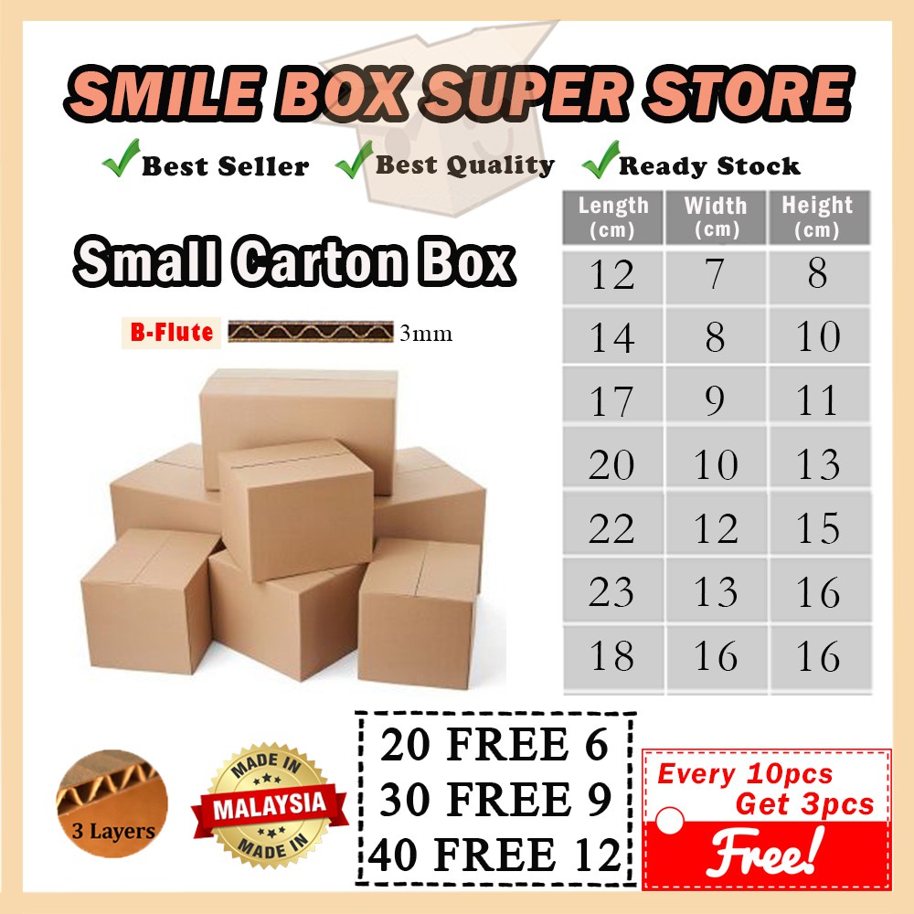 Kotak Carton Box 10 Free 3 Packaging Box Packing Box Paper Boxes - Type ...