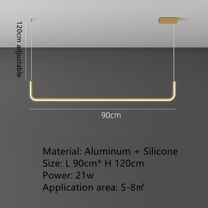 Modern Pendant Light Nordic Minimalist Chandelier Dining Drop light Long Strip Led bar counter ...