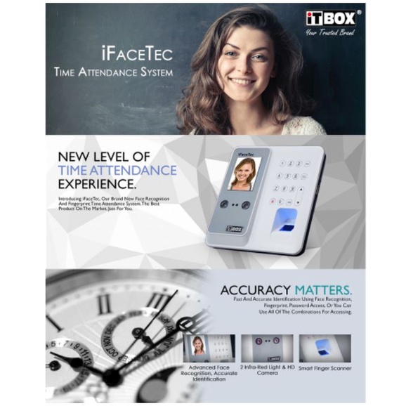 iFaceTec Face Recognition & Fingerprint Attendance Machine Facescan ...