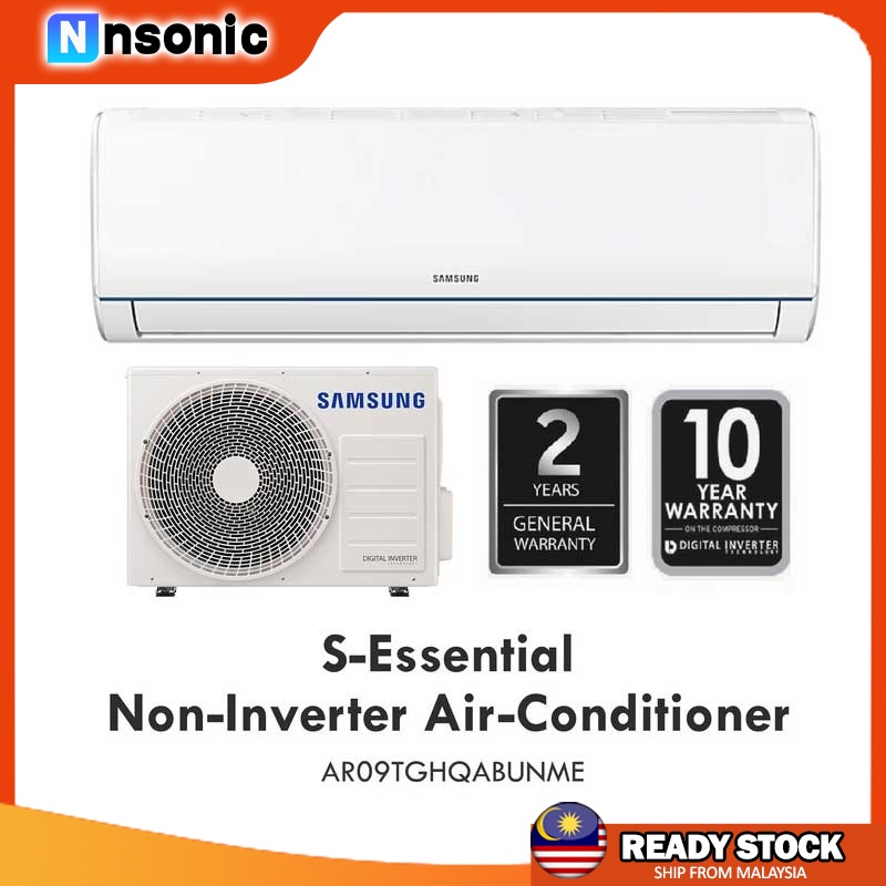 Samsung 1.0HP Non Inverter Aircond R32 Gas S-Essential Air Conditioner ...