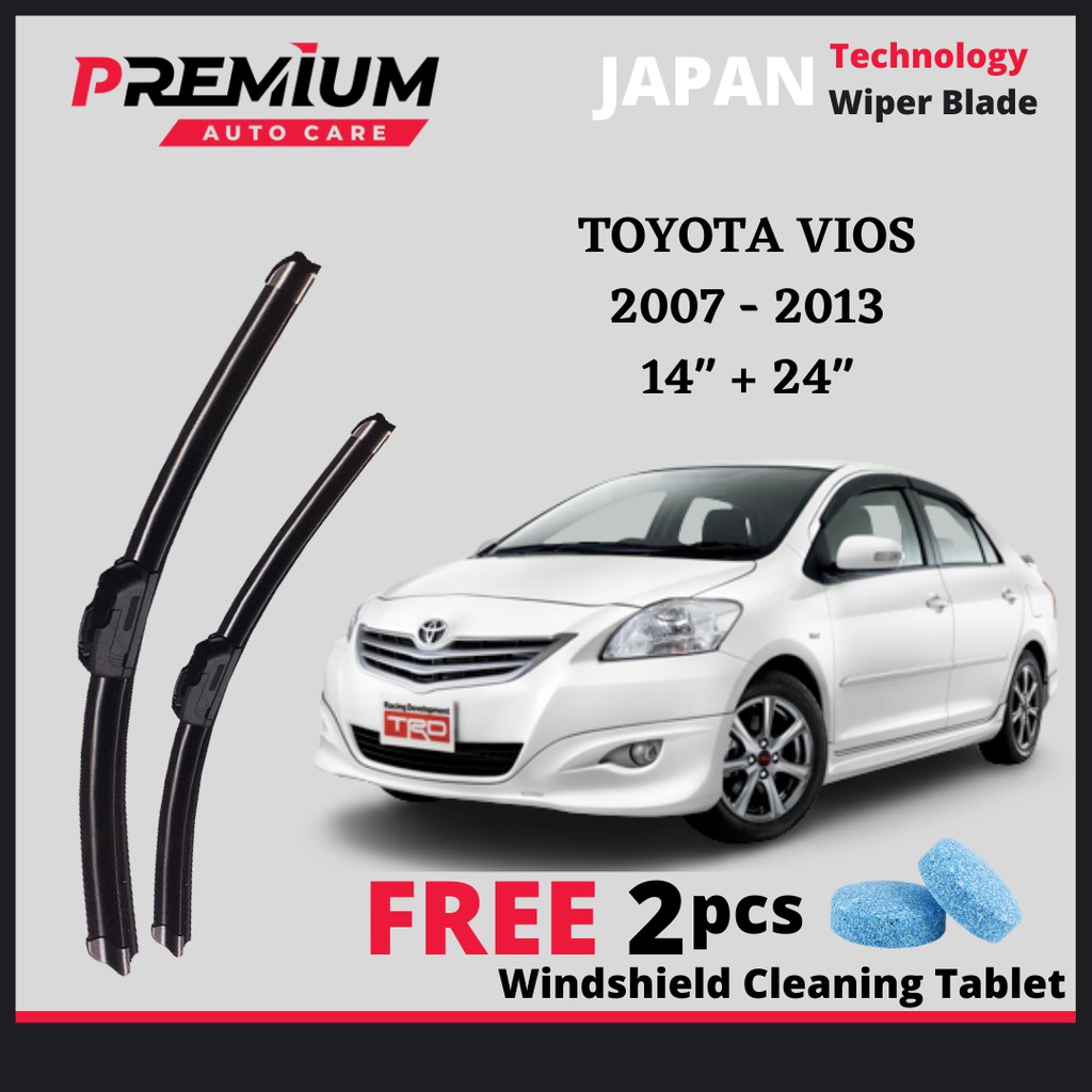 🔥 TOYOTA VIOS NCP93 [2007-2013] PREMIUM WIPER BLADE JAPAN TECHNOLOGY WIPER BLADE WINDSCREEN ...