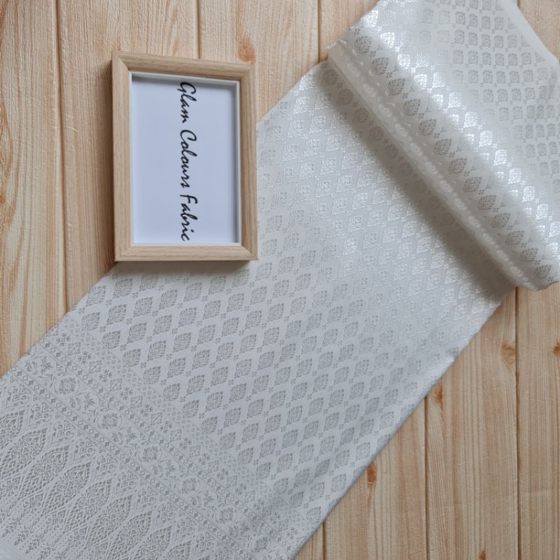 Songket Tenun Thai Bunga Tabur & Putih White- Ready Stock | Shopee Malaysia