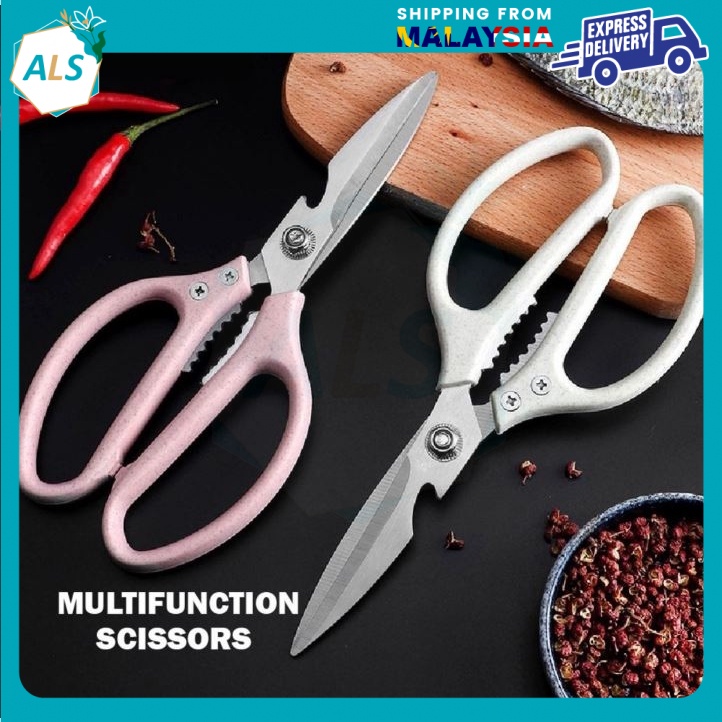 Multifunction Stainless Steel Kitchen Scissors / Gunting Dapur Heavy ...