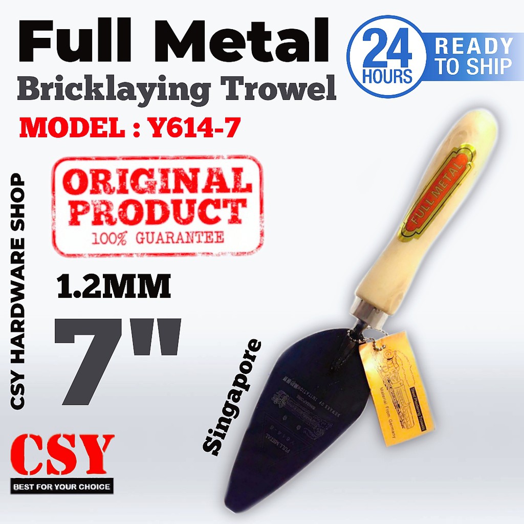 Full Metal Bricklaying Trowel 7" 1.2mm / Sudu Ikat Bata | Shopee Malaysia