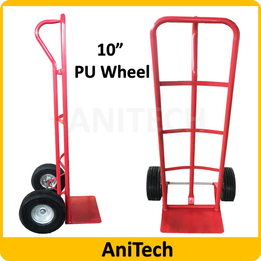 ANITECH 10" P Shape PU Wheel Hand Truck Trolley With 180KG Strong PU ...