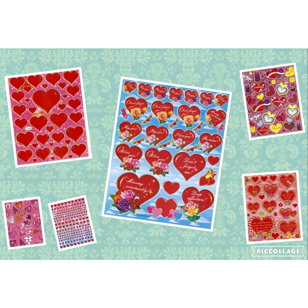 A4 Size Removeable Sticker Heart Love Stickers Bentuk Hati Craft ...