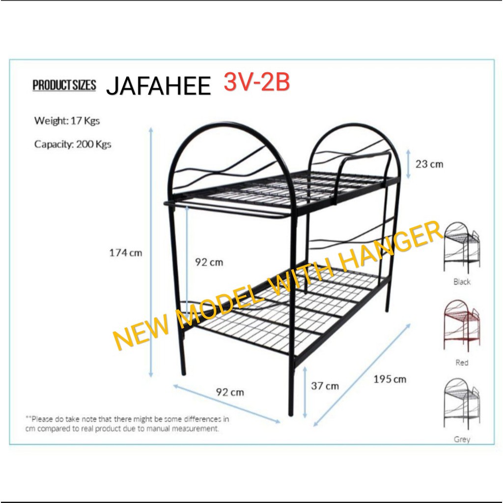 【JFE】 3V-9011 Single Double Decker Metal Bed (Silver Color)/ KATIL ...